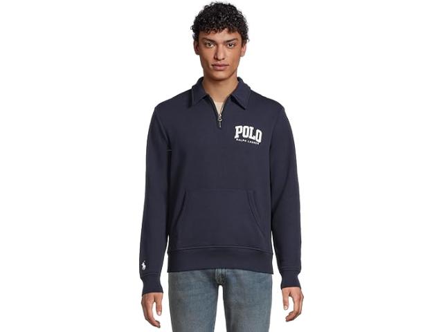 (取寄) ラルフローレン メンズ ロゴ フリース カラード スウェットシャツ Polo Ralph Lauren men Logo Fleece Collared Sweatshirt Cruise Navy