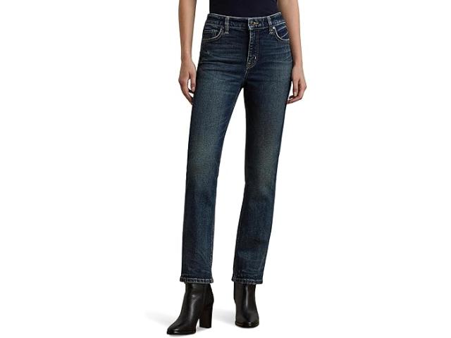 (取寄) ローレン ラルフローレン レディース ハイライズ ストレート アンクル ジーンズ Lauren Ralph Lauren women High-Rise Straight Ankle Jeans Cypress Wash