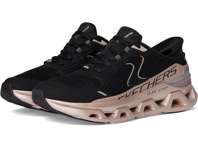 (取寄) スケッチャーズ レディース グライド-ステップ アルタス スターライト シャイン ハンズ フリー スリップ-インス SKECHERS women Glide-Step Altus Starlight Shine Hands Free Slip-Ins Black Rose Gold