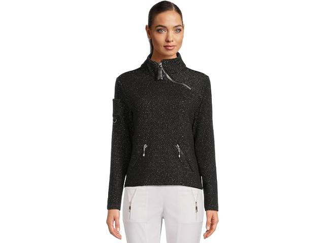 (取寄) ジェイミー サドック レディース ヘザード ニット ロング スリーブ レイヤリング ピース Jamie Sadock women Heathered Knit Long Sleeve Layering Piece Black