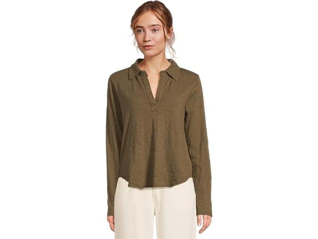 (取寄) モッドオードック レディース ロング スリーブ イージー ポロ ティー Mod-o-doc women Long Sleeve Easy Polo Tee Fern