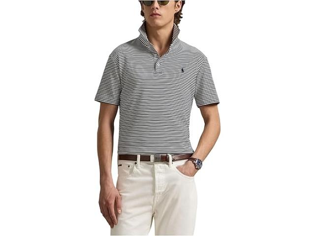 (取寄) ラルフローレン メンズ クラシック フィット ソフト コットン ポロ シャツ Polo Ralph Lauren men Classic Fit Soft Cotton Polo Shirt Refined Navy/Pale Cream