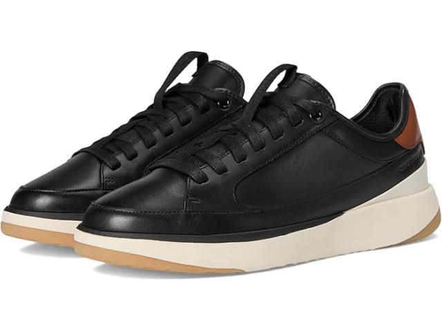 (取寄) コールハーン メンズ グランドプロ オール デイ コート レザー スニーカー Cole Haan men Grandpro All Day Court Leather Sneakers Black/British Tan/Ivory