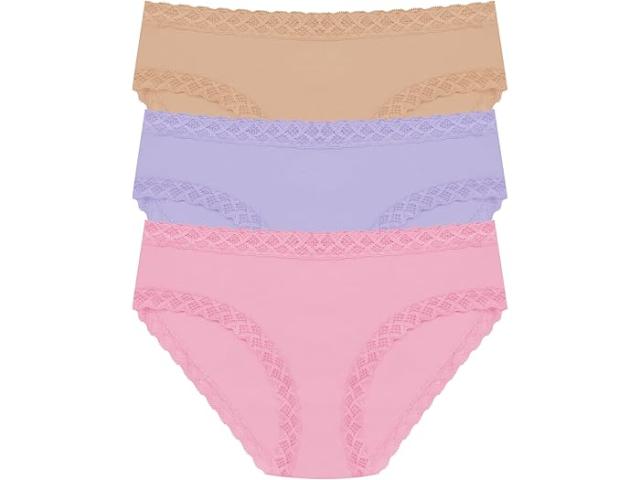 (取寄) ナトリ レディース ブリス ガール ブリーフ 3-パック パンティ Natori women Bliss Girl Brief 3-Pack Panties Pink Nectar/Lilac Dream/Cafe