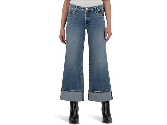 (取寄) カット フロム ザ クロス レディース ピティート メグ ハイ ライズ ファブ AB ワイド レッグス ロール アップ レギュラー ヘム KUT from the Kloth women Petite Meg High Rise Fab Ab Wide Legs Roll Up Regular Hem Incontrovertible