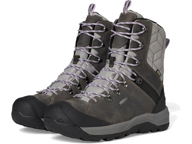 (取寄) キーン レディース レベル 4 ハイ ポラール インサレーテッド ウォータープルーフ KEEN women Revel 4 High Polar Insulated Waterproof Steel Grey/Orchid Petal