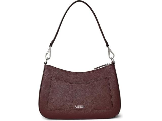 (取寄) ローレン ラルフローレン レディース クロスハッチ レザー ミディアム ダニー ショルダー バッグ Lauren Ralph Lauren women Crosshatch Leather Medium Danni Shoulder Bag Dark Garnet