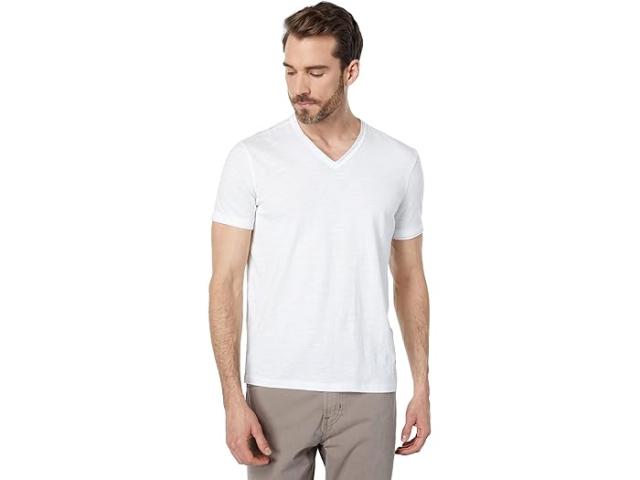 (取寄) ジョン バルベイトス メンズ ショート スリーブ スラブ V-ネック ウィズ カット ロー エッジ K3595U1B John Varvatos men John Varvatos Short Sleeve Slub V-Neck with Cut Raw Edge K3595U1B Salt