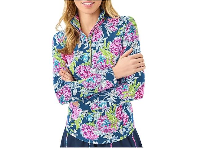 (取寄) リリー ピュリッツァー レディース ジャスティン ハーフ ジップ Upf 50+ Lilly Pulitzer women Justine Half Zip Upf 50+ Multi Dahlia Licious