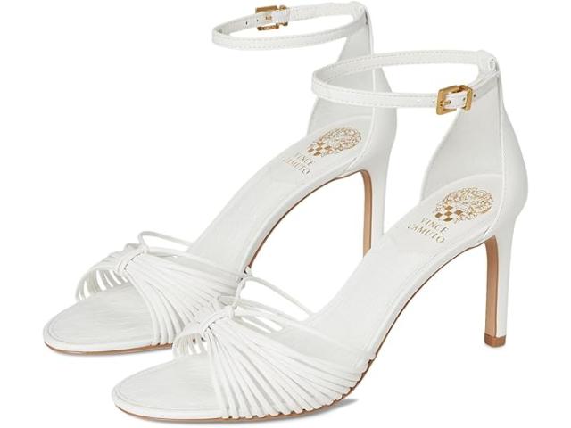 (取寄) ヴィンスカムート レディース ブレーン ストラップ バンド ハイ ヒール サンダル Vince Camuto women Blaine Strappy Band High Heel Sandals Bianco