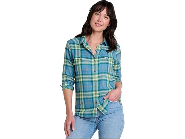 (取寄) トードアンドコー レディース リ-フォーム フランネル ロング スリーブ シャツ Toad&Co women Re-Form Flannel Long Sleeve Shirt Glacier Lg Windowpane