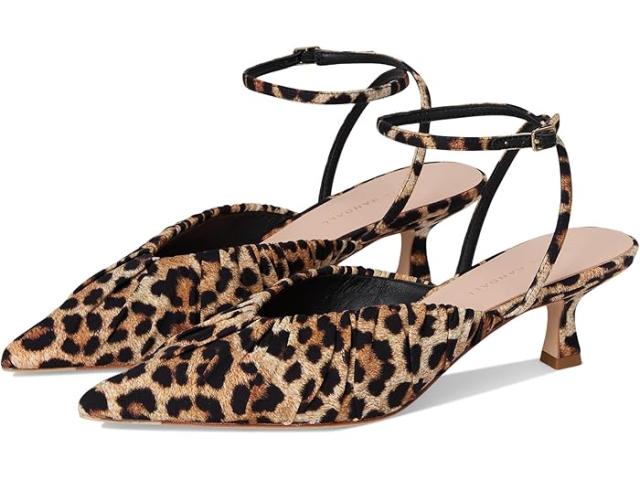 (取寄) ロフラー ランドール レディース リオ スモック キトン ヒール Loeffler Randall women Rio Smocked Kitten Heel Leopard