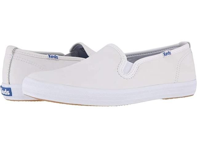(取寄) ケッズ レディース チャンピオン-レザー スリッポン Keds women Champion-Leather Slip-On White Leather