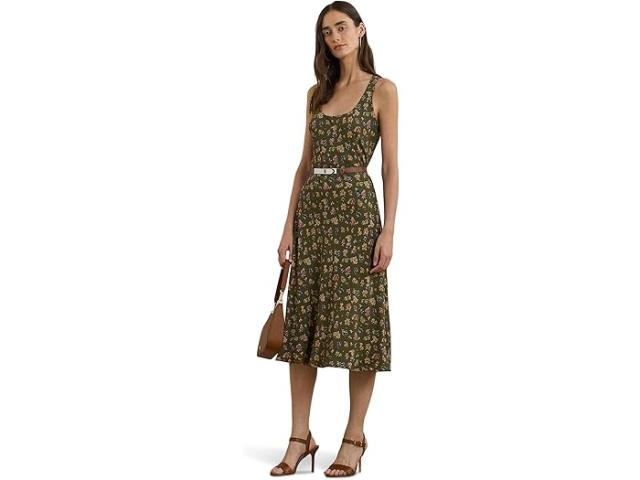 (取寄) ローレン ラルフローレン レディース ドレス Lauren Ralph Lauren women Zawato-Sleeveless-Day Dress Olive Multi