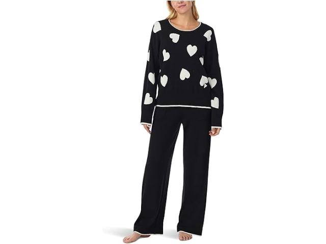 (取寄) ケイトスペード レディース ロング スリーブ セーター ニット プルオーバー Pj セット Kate Spade New York women Long Sleeve Sweater Knit Pullover Pj Set Scatttered Hearts