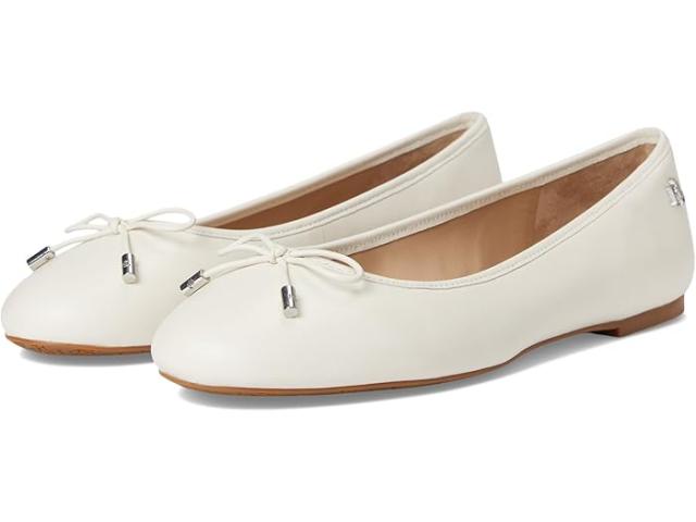 (取寄) ローレン ラルフローレン レディース ジェイナ ナッパ レザー フラッツ Lauren Ralph Lauren women Jayna Nappa Leather Flat Soft White