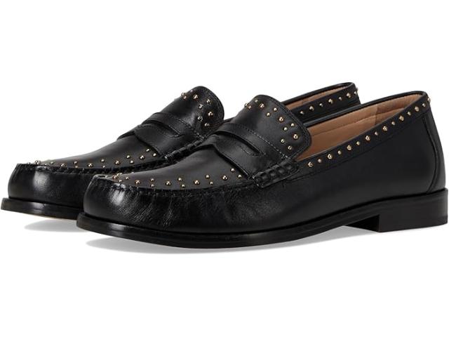 (取寄) コールハーン レディース ラナ ラックス ペニー ローファーズ リマスタード Cole Haan women Lana Lux Penny Loafers Remastered Black Suede/Gold Studs