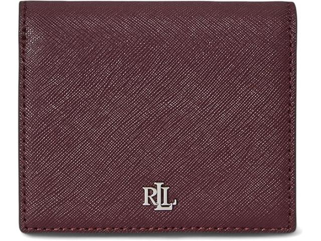 (取寄) ローレン ラルフローレン レディース クロスハッチ レザー コンパクト ウォレット Lauren Ralph Lauren women Crosshatch Leather Compact Wallet Dark Garnet