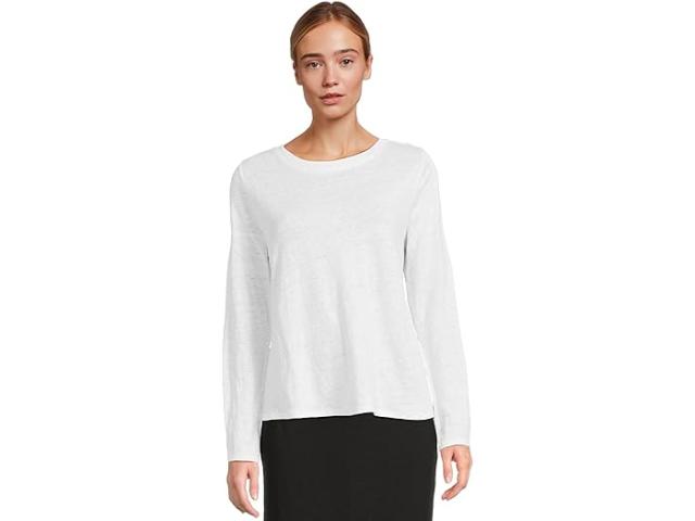 (取寄) アイリーン フィッシャー レディース クルー ネック ロング スリーブ ティー Eileen Fisher women Crew Neck Long Sleeve Tee White