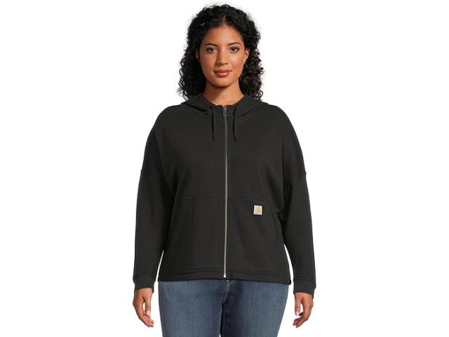 (取寄) カーハート レディース プラス サイズ テンセル ファイバー シリーズ ルーズ フィット フル-ジップ スウェットシャツ Carhartt women Plus Size TENCEL Fiber Series Loose Fit Full-Zip Sweatshirt Black