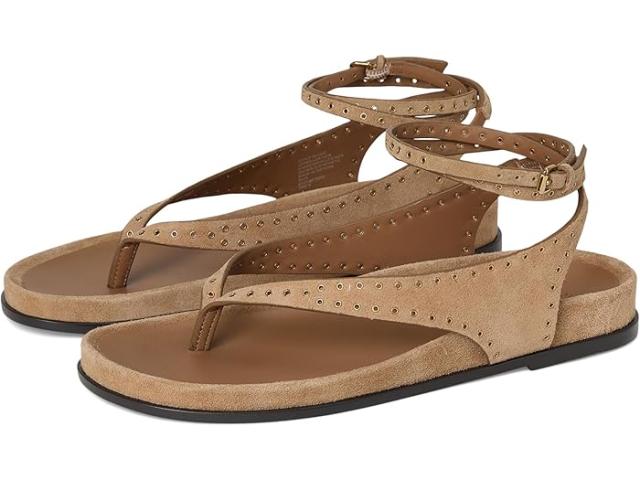 (取寄) メイドウェル レディース ミリー トング レース アップ サンダル - スエード グロム Madewell women Millie Thong Lace Up Sandals - Suede Grom Tawny Khaki