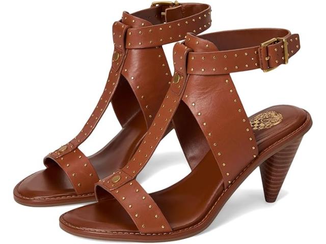 (取寄) ヴィンスカムート レディース スタデッド コーン ヒール サンダル Vince Camuto women Faunie Studded Cone Heel Sandals Whiskey