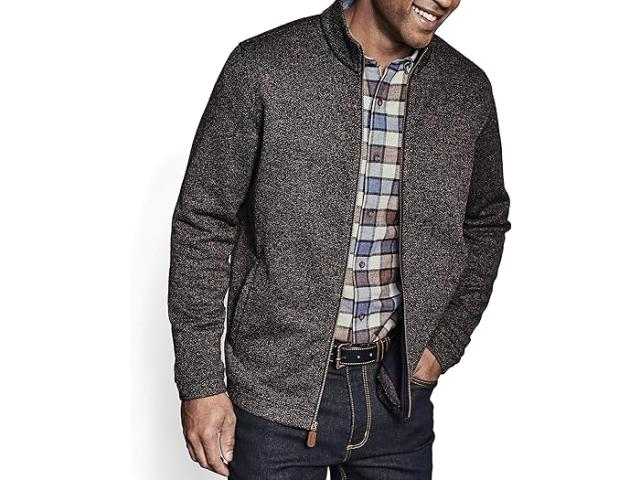 (取寄) ジョンストン&マーフィー メンズ マールド リブ フル ジップ Johnston & Murphy men Marled Rib Full Zip Navy/Brown