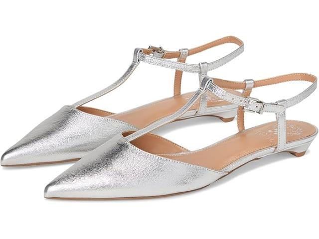 (取寄) ヴィンスカムート レディース Tストラップ キトン ヒール パンプス Vince Camuto women Varena T-Strap Kitten Heel Pumps Lux Silver