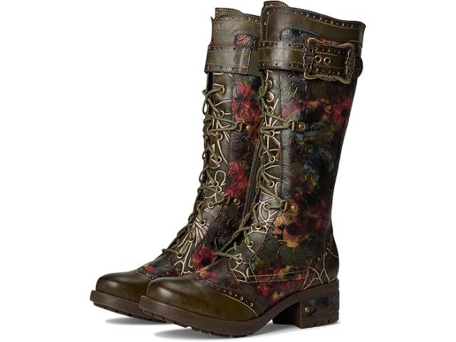 (取寄) ラルティストバイスプリングステップ レディース  L'Artiste by Spring Step women Kisha-fall Olive Multi