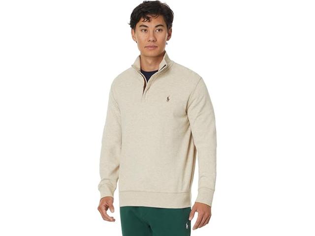 (取寄) ラルフローレン メンズ ラグジュアリー ジャージ クォーター-ジップ プルオーバー Polo Ralph Lauren men Luxury Jersey Quarter-Zip Pullover Expedition Dune Heather 1