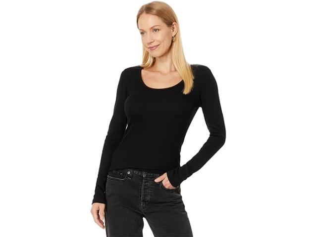 (取寄) マイケル スターズ レディース エミリア スクープ ネック ティー Michael Stars women Emilia Scoop Neck Tee Black