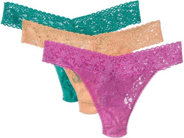 (取寄) ハンキー パンキー レディース シグニチャー レース ロウ ライズ トング 3-パック Hanky Panky women Signature Lace Low Rise Thong 3-Pack Raspberry Ice/Vibrant Turq/Apricot Crush