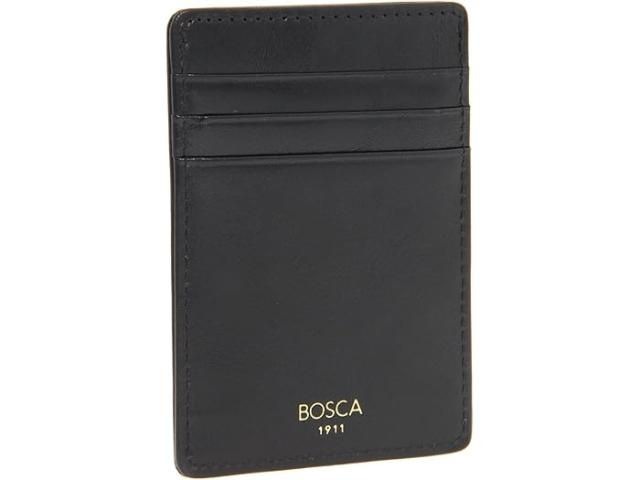 (取寄) ボスカ メンズ オールド レザー コレクション - デラックス フロント ポケット ウォレット Bosca men Old Leather Collection - Deluxe Front Pocket Wallet Black Leather