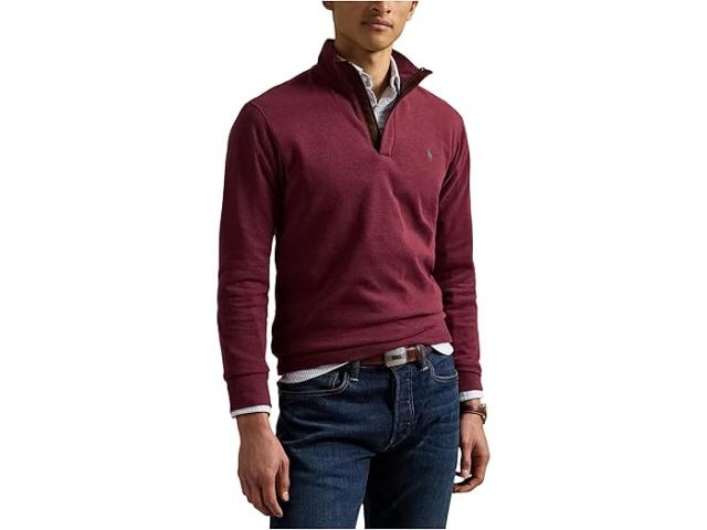 (取寄) ラルフローレン メンズ ラグジュアリー ジャージ クォーター-ジップ プルオーバー Polo Ralph Lauren men Luxury Jersey Quarter-Zip Pullover Spring Wine Heather 1