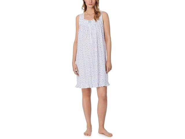 (取寄) アイリーン ウエスト レディース ショート スリーブレス ナイトガウン Eileen West women Short Sleeveless Nightgown White Ground Ditsy Floral