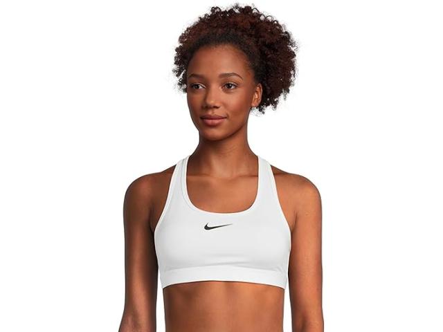 (取寄) ナイキ レディース スウォッシュ ミディアム サポート ブラ Nike women Swoosh Medium Support Bra White/Stone Mauve/Black