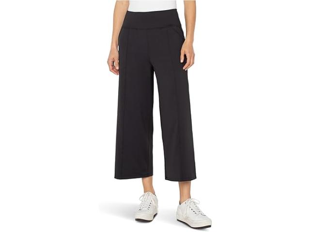 (取寄) リバプールロサンゼルス レディース ミッドライズ クロップ ワイド レッグ テック パンツ Liverpool Los Angeles women Mid-Rise Crop Wide Leg Tech Pants Black