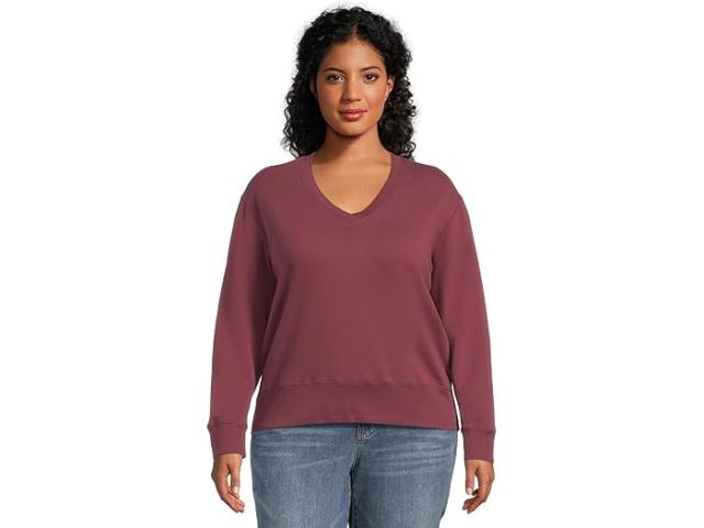 (取寄) モッドオードック レディース ロング スリーブ ディープ-V ネック スウェットシャツ Mod-o-doc women Long Sleeve Deep-v Neck Sweatshirt Zinfandel
