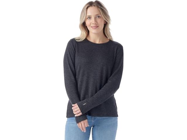 (取寄) スマートウール レディース サーマル メリノ リブ クルー Smartwool women Smartwool Thermal Merino Rib Crew Charcoal Heather 1
