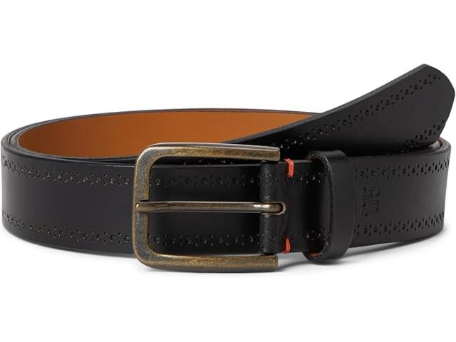 (取寄) ジョンストン&マーフィー メンズ アニバーサリー ブローグ レザー ベルト Johnston & Murphy men 175th Anniversary Brogue Leather Belt Black