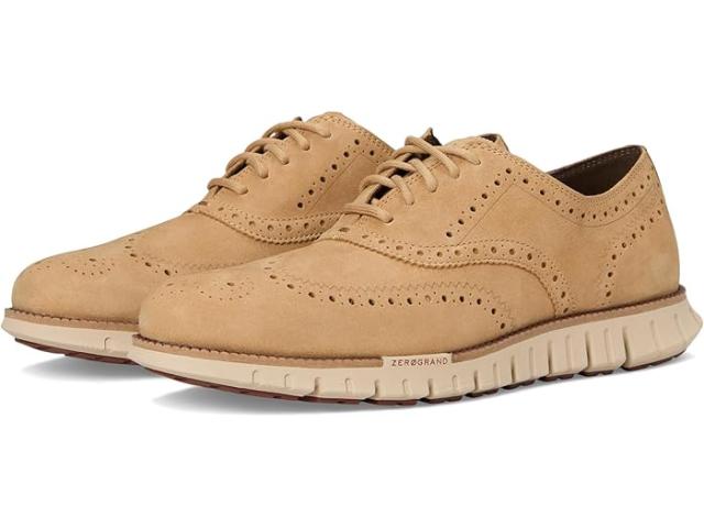 (取寄) コールハーン メンズ ゼログランド リマスタード ウィングチップ オックスフォード Cole Haan men Zerogrand Remastered Wingtip Oxfords Orzo Nubuck/Dark Cuoio/Light Sesame