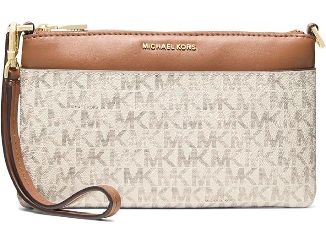 (取寄) マイケルコース レディース ジェット セット ミディアム トップ ジップ コンバーチブル リスレット MICHAEL Michael Kors women Jet Set Medium Top Zip Convertible Wristlet Vanilla/Acorn