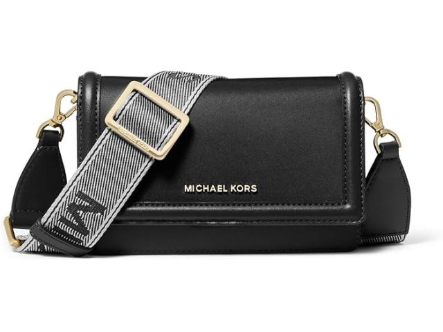 (取寄) マイケルコース レディース ジェット セット スモール フォン ウエブ ストラップ クロスボディ MICHAEL Michael Kors women Jet Set Small Phone Web Strap Crossbody Black