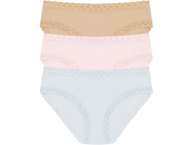 (取寄) ナトリ レディース ブリス ガール ブリーフ 3-パック パンティ Natori women Bliss Girl Brief 3-Pack Panties Quarry/Pink Sky/Cafe