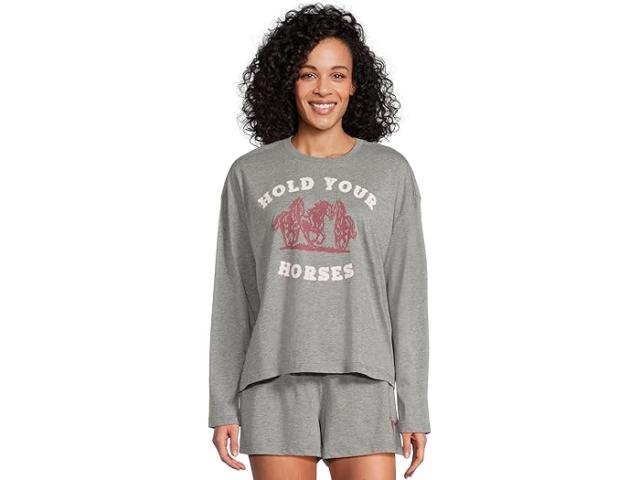 (取寄) ピー ジェイ サルベージ レディース ホールド ユア ホーシズ ショート Pj セット P.J. Salvage women Hold Your Horses Short Pj Set Dark Heather Grey