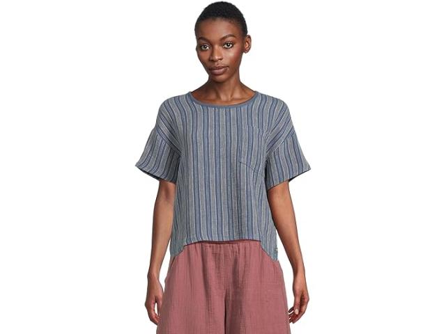 (取寄) トードアンドコー レディース テート ダブル ウィーブ ショート スリーブ シャツ Toad&Co women Tate Double Weave Short Sleeve Shirt Kyanite Stripe