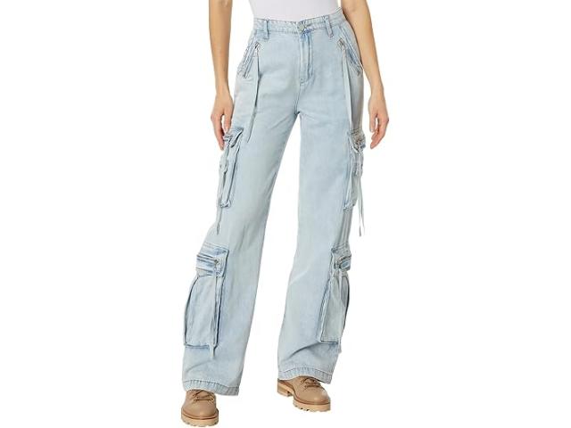 (取寄) ブランクニューヨーク レディース フランクリン リブ ケージ パンツ ウィズ オーバーサイズ カーゴ ポケッツ イン ブルー ラグーン Blank NYC women Franklin Rib Cage Pants with Oversized Cargo Pockets in Blue Lagoon Blue Lagoon