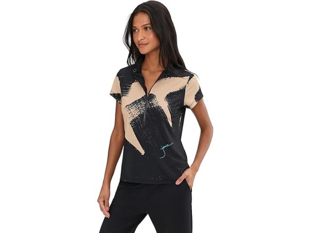 (取寄) ジェイミー サドック レディース ブラッシュ プリント ショート スリーブ ポロ Jamie Sadock women Brushed Print Short Sleeve Polo Crme Brulee