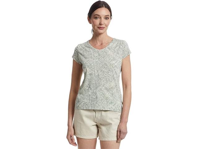 (取寄) ロイヤルロビンズ レディース フェザーウェイト ティー  Robbins women Featherweight Tee Sage Leaf Yarrow Print