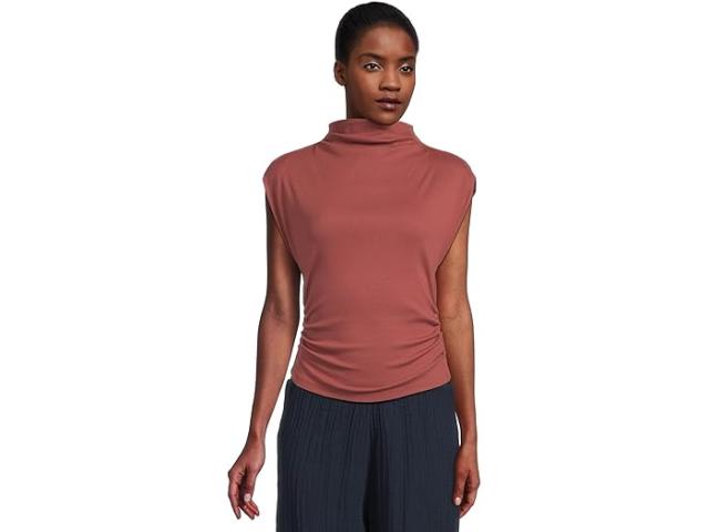 (取寄) マイケル スターズ レディース アマラ モック ネック パワー ショルダー トップ Michael Stars women Amara Mock Neck Power Shoulder Top Muse